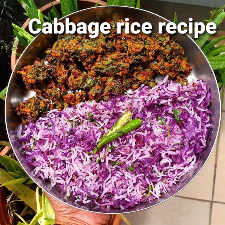cabbage rice recipe, Red Cabbage Fried rice, Cabbage Sadam - Prema's ...
