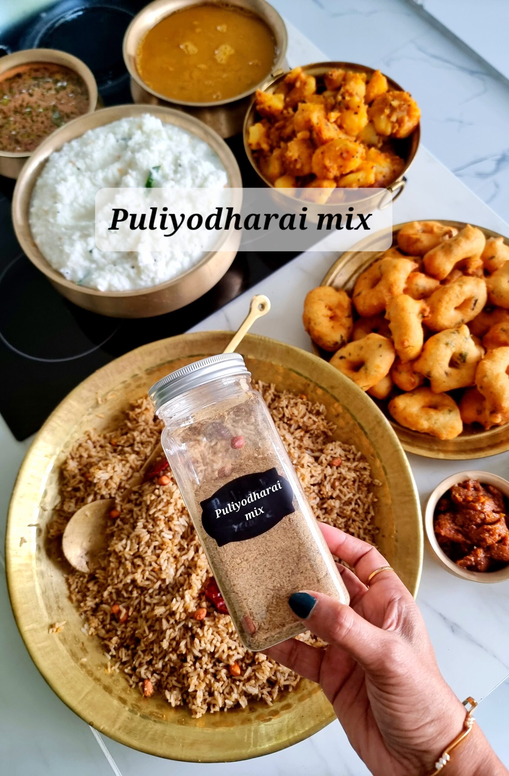 Instant Puliyodharai Mix, How to make Ready to Use Tamarind rice Powder ...