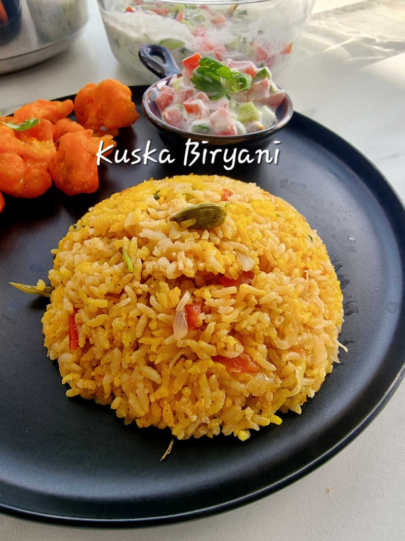 Empty Biryani, Plain Kuska Biryani Rice, Bai Veetu Kuska recipe - Prema ...